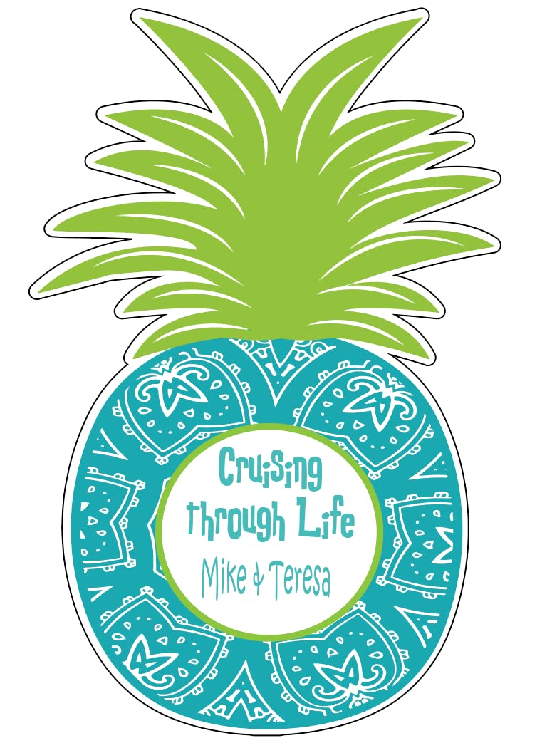 Personalized Blue Pineapple Magnet Decoration Customized for your Stateroom Door on your Cruise, Refrigerator, Desk, etc.