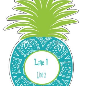 Personalized Blue Pineapple Magnet Decoration Customized for your Stateroom Door on your Cruise, Refrigerator, Desk, etc.