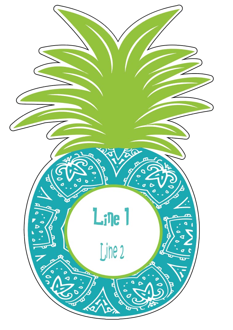 Personalized Blue Pineapple Magnet Decoration Customized for your Stateroom Door on your Cruise, Refrigerator, Desk, etc.