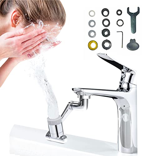 1440° Universal Faucet Extension Rotating Arm Aerator/Multifunctional Swivel Robotic Arm Adapter for Bathroom Kitchen