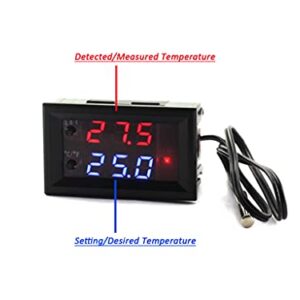 Digital Display Microcomputer Thermostat Temperature Controller Switch Temperature Sensor Microcomputer Thermostat for Air Conditioning System DC 24V