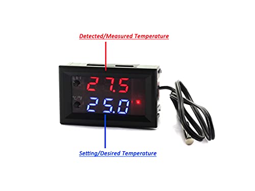 Digital Display Microcomputer Thermostat Temperature Controller Switch Temperature Sensor Microcomputer Thermostat for Air Conditioning System DC 24V