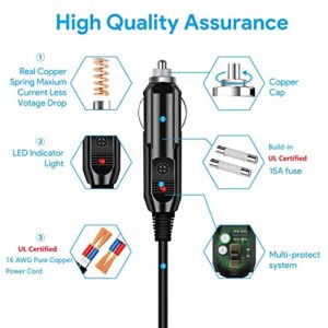 MJPOWER 12V/24V Car Charging Cable Compatible Anker 521 523 535 555 Powerhouse II 300 400 800 / PAXCESS Rugged330 / BALDR Portable Power Station Solar Generator Power Bank Car Charger Auto DC Adapter