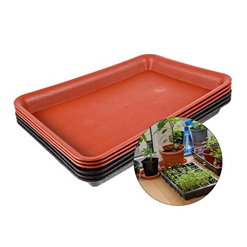 SECFOU 6pcs Pallets Pot Brick Window Practical Sill Duty Large Plants Saucers Stand Succulent Tools Design Tray Plates Red Square Bonsai Hevay -Shaped Drip Potted Base