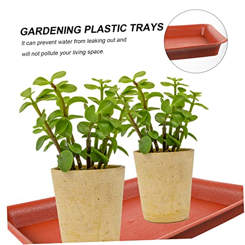 SECFOU 6pcs Pallets Pot Brick Window Practical Sill Duty Large Plants Saucers Stand Succulent Tools Design Tray Plates Red Square Bonsai Hevay -Shaped Drip Potted Base