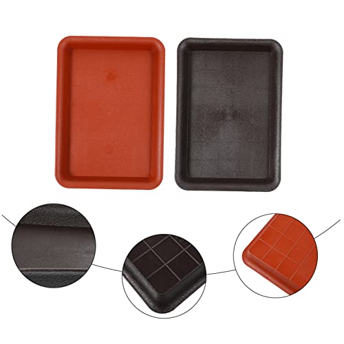 SECFOU 6pcs Pallets Pot Brick Window Practical Sill Duty Large Plants Saucers Stand Succulent Tools Design Tray Plates Red Square Bonsai Hevay -Shaped Drip Potted Base