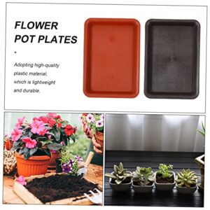 SECFOU 6pcs Pallets Pot Brick Window Practical Sill Duty Large Plants Saucers Stand Succulent Tools Design Tray Plates Red Square Bonsai Hevay -Shaped Drip Potted Base