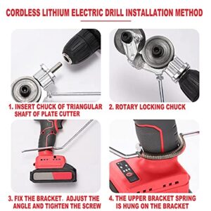 Electric Drill Shears Attachment Cutter Nibbler, Sheet Metal Cutter Drill Attachment, Alternative to Hand Tin Scissors, with Carrying Case, Power Drill Shearing Plate Cutting Adapter Tools