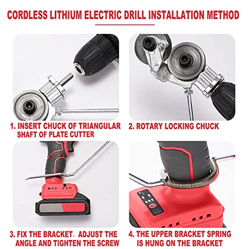 Electric Drill Shears Attachment Cutter Nibbler, Sheet Metal Cutter Drill Attachment, Alternative to Hand Tin Scissors, with Carrying Case, Power Drill Shearing Plate Cutting Adapter Tools