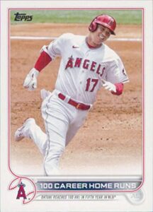 2022 topps update #us92 shohei ohtani 100 career home runs angels baseball mlb