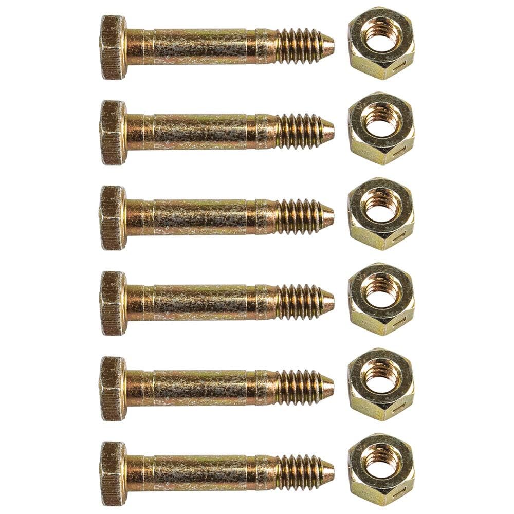 (1/4" x 1-9/16") 53200500 532005 Snow Blowers Shear Pins Bolts Nuts fits Ariens 05907 510016 51001600 B1SB918 AM123342 710-04954 (Set of 6)