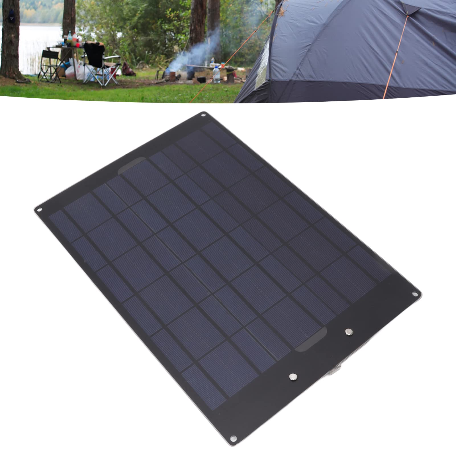 Solar Panel Monocrystalline Silicon 50W Portable High Conversion Efficiency Solar Panel Battery Charger for Outdoor Camping Travel