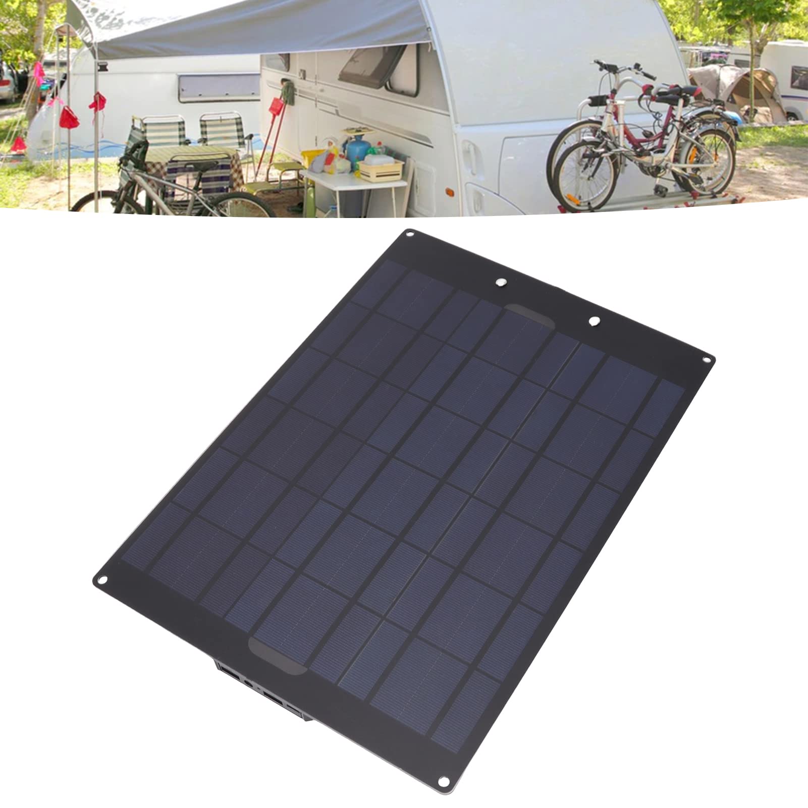 Solar Panel Monocrystalline Silicon 50W Portable High Conversion Efficiency Solar Panel Battery Charger for Outdoor Camping Travel