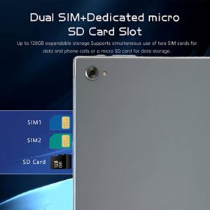 10.1in Tablet, Silver Gray 100‑240V Tablet PC 2.4 5G WiFi 8MP 20MP Dual Camera 8 Core CPU for Android 11 for Office (US Plug)