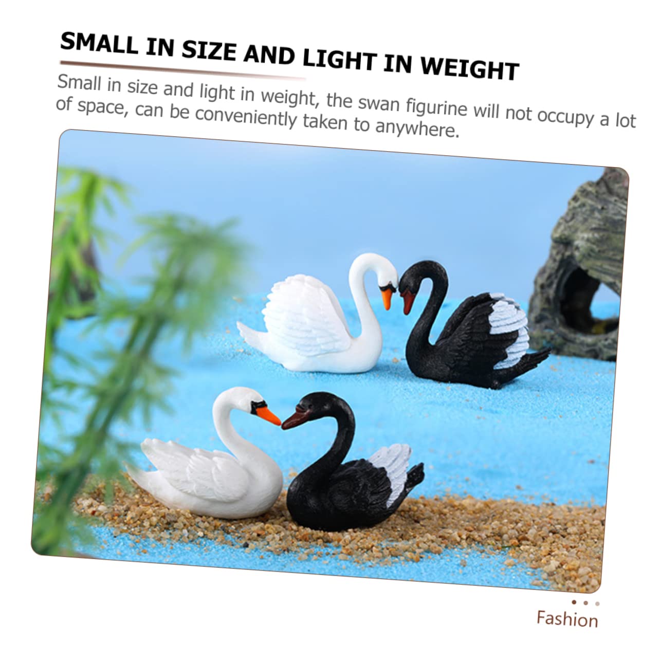 Veemoon 8pcs Swan Micro Landscape Mini Swan Figurine Swan Cake Decoration Swan Couple Ornament Swan Miniature Garden Swan Statue Mini Swan Figures Car Gifts Lovers PVC Appendix Dash Board