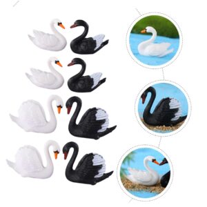 Veemoon 8pcs Swan Micro Landscape Mini Swan Figurine Swan Cake Decoration Swan Couple Ornament Swan Miniature Garden Swan Statue Mini Swan Figures Car Gifts Lovers PVC Appendix Dash Board