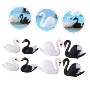 Veemoon 8pcs Swan Micro Landscape Mini Swan Figurine Swan Cake Decoration Swan Couple Ornament Swan Miniature Garden Swan Statue Mini Swan Figures Car Gifts Lovers PVC Appendix Dash Board