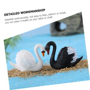 Veemoon 8pcs Swan Micro Landscape Mini Swan Figurine Swan Cake Decoration Swan Couple Ornament Swan Miniature Garden Swan Statue Mini Swan Figures Car Gifts Lovers PVC Appendix Dash Board