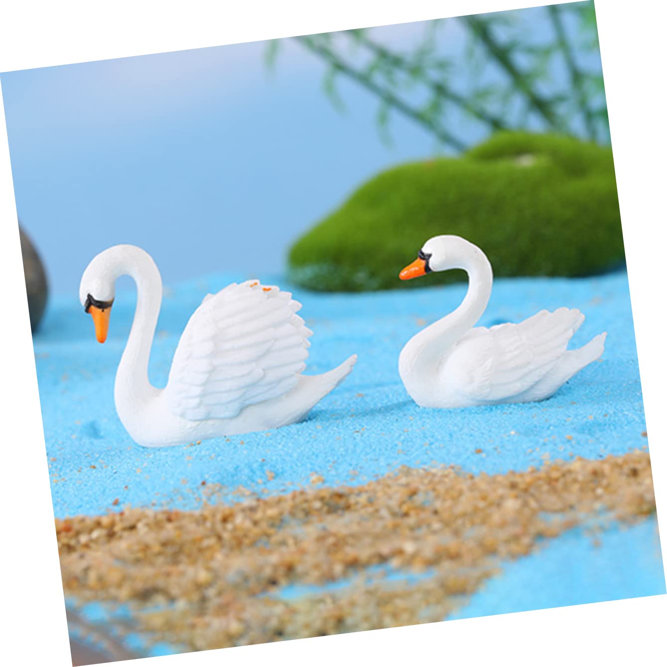 Veemoon 8pcs Swan Micro Landscape Mini Swan Figurine Swan Cake Decoration Swan Couple Ornament Swan Miniature Garden Swan Statue Mini Swan Figures Car Gifts Lovers PVC Appendix Dash Board