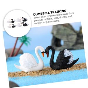 Veemoon 8pcs Swan Micro Landscape Mini Swan Figurine Swan Cake Decoration Swan Couple Ornament Swan Miniature Garden Swan Statue Mini Swan Figures Car Gifts Lovers PVC Appendix Dash Board