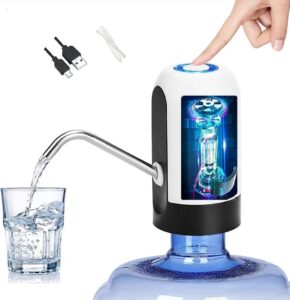 electric water dispenser pump - food grade pump pressurized for easy dispensing - battery powered water dispenser compatible w/ 2-5 gallon water bottles - ideal for home/office/camping use