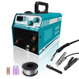 ttamplar 140a mig welder gasless 110v mig/stick/lift tig welder 3 in 1 flux core wire welding machine no gas igbt inverter (tpm-140)