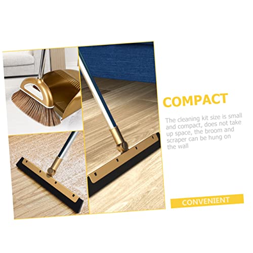 HANABASS Metal Spatula 1 set Sweep Board Garbage of Cleaning Brush for Household Floor Kitchen Up Pan Stand Home Shovel Tool Combo Handle Room Table Lobby Desk Scraper Dustpan Broom Bathroom Brooms