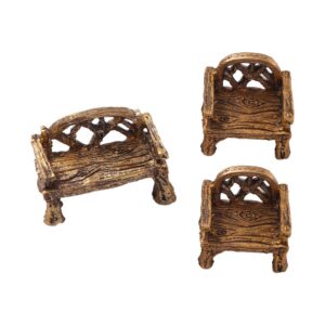 weisha chair miniatures 1/2/3/4pcs mini resin park seat ornaments micro landscape dollhouse decor micro home landscape decor accessories(3pcs)