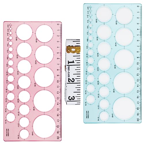 3pcs Nipple Rulers, Nipple Ruler for Flange Sizing Measuring Tool Plastic Nipple Ruler Circle Stencil Circle Templates Ruler Set with Soft Ruler for Woman Nipples, Breast Pump Sizing Tool