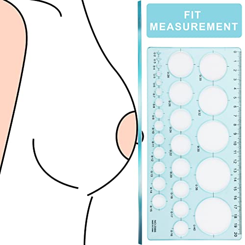 3pcs Nipple Rulers, Nipple Ruler for Flange Sizing Measuring Tool Plastic Nipple Ruler Circle Stencil Circle Templates Ruler Set with Soft Ruler for Woman Nipples, Breast Pump Sizing Tool