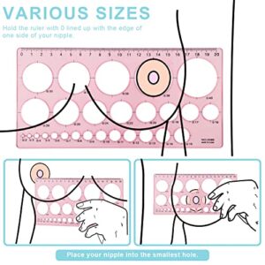 3pcs Nipple Rulers, Nipple Ruler for Flange Sizing Measuring Tool Plastic Nipple Ruler Circle Stencil Circle Templates Ruler Set with Soft Ruler for Woman Nipples, Breast Pump Sizing Tool