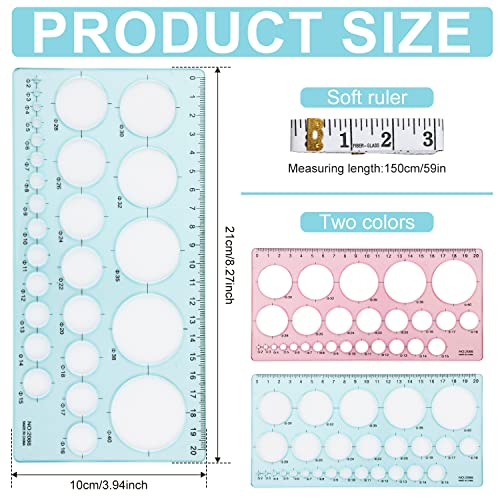 3pcs Nipple Rulers, Nipple Ruler for Flange Sizing Measuring Tool Plastic Nipple Ruler Circle Stencil Circle Templates Ruler Set with Soft Ruler for Woman Nipples, Breast Pump Sizing Tool