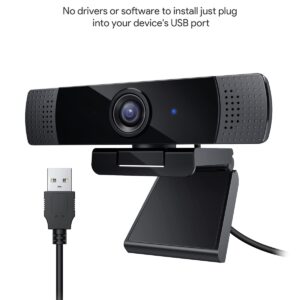 anyotherway 1080p Webcam with Noise Reduction Stereo Microphones, Full HD USB Computer Camera for PC/Laptop/Desktop Video Calling & Conferencing