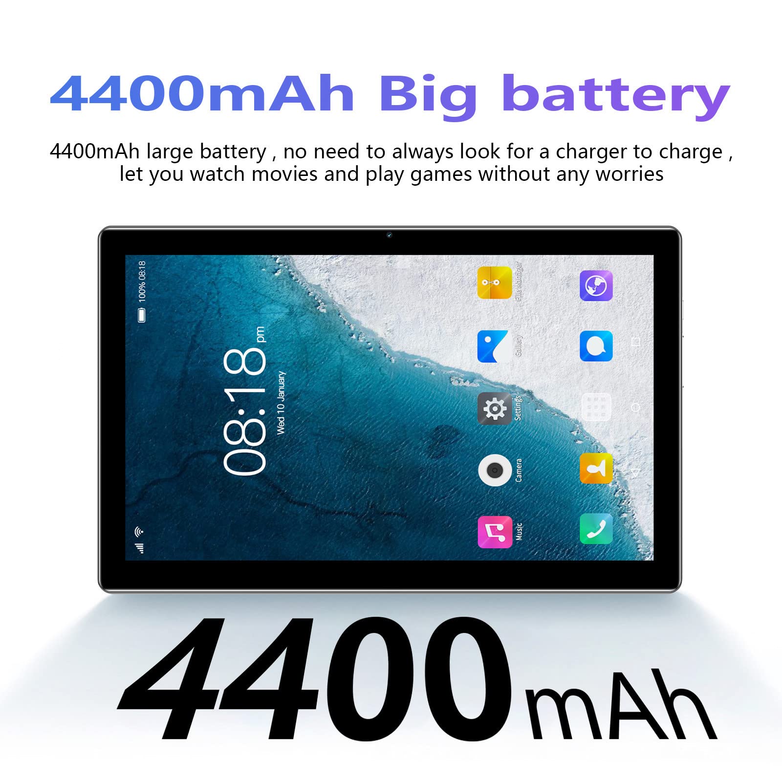 MIANHT HD Screen Upgrade 10.1 Inch Ultra-Thin HD Tablet Computer 10 Core IPS WiFi Bluetooth Android Voice Call Game Tablet Front and Back Dual Camera, 29*20*5.5cm