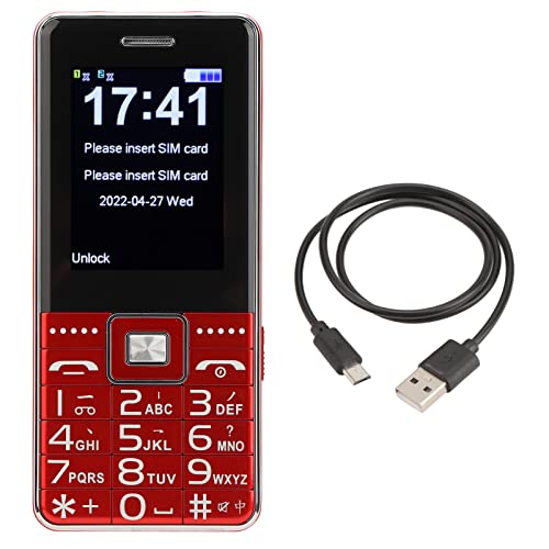 Multifunction Mobile Phone, G600 Mobile Phone, Large Keyboard, Lower Power Consumption, Onetouch SOS Dual Card, Dual Standby for Children at Home (Red)