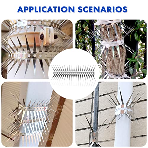 YXYBST Bird Spikes Stainless Steel Fence Spikes for Pigeons Raccoon Snakes Deterrent Spikes Defender for Outside 20Inch