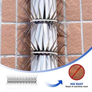 YXYBST Bird Spikes Stainless Steel Fence Spikes for Pigeons Raccoon Snakes Deterrent Spikes Defender for Outside 20Inch