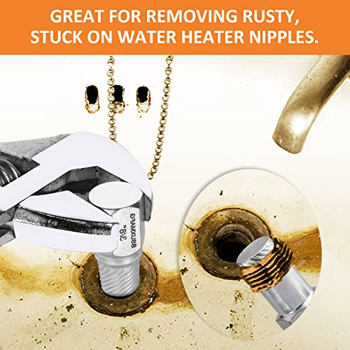 BSUXMAFG 1.5" Tub Drain Extractor, 6PCS Pipe Nipple Extractor, Remove The Old, Broken, Stubborn, Rusted Drain Tub Bathtub Stopper, Strong Grab Plumbing Tools with Solid Storage Case