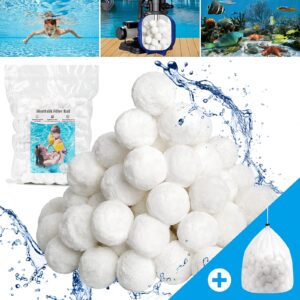 moritakk 1.54lbs pool filter ball for sand filter pump for above ground pool,reusable eco-friendly filter balls replace pool filter sand (equals 50 lbs pool filter sand).…