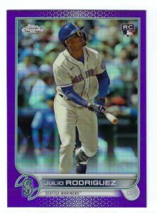 julio rodriguez 2022 topps chrome update #usc150 purple refractor parallel baseball rookie card rc seattle mariners