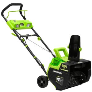 Earthwise SN74018 Cordless Electric 40-Volt 4Ah Brushless Motor, 18-Inch & Amazon Exclusive, 25 lbs, Snow Joe Melt-2-Go, Ice and Snow Melt, Nature + Pet Friendly, 25-Pound Bag