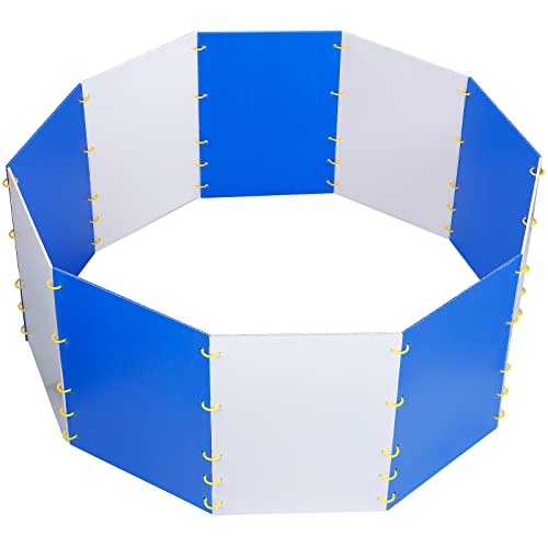 Chicken Brooder Start Kit - Safe Reusable Chicken Brooder Box with Dense Holes on Hollow Corrugated Boards and Small Snap Rings for Chicks Ducklings (Blue & White)