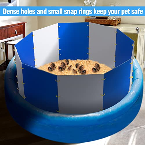 Chicken Brooder Start Kit - Safe Reusable Chicken Brooder Box with Dense Holes on Hollow Corrugated Boards and Small Snap Rings for Chicks Ducklings (Blue & White)