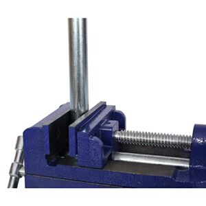 Cross Slide Vise, 4-Inch Drill Press Metal Milling 2 Way X-Y Heavy Benchtop Clamp Machine, for Wood Working, Blue