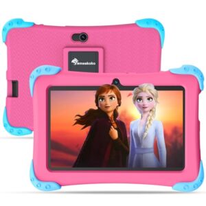 kids tablet 7 inch tablet for kids 2-12 android 11 toddler tablet 2+32gb childrens tablet kids app preinstalled learning tablet, with gms certified, dual camera, parental control, shockproof case