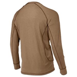 Knox FR Shirts for Men | Double Stitched Long Sleeve Crew Flame Resistant Shirt | NFPA2112 Light Weight Fire Retardant Welding Shirt (Tan - Medium)