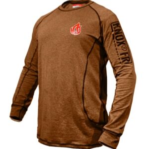 Knox FR Shirts for Men | Double Stitched Long Sleeve Crew Flame Resistant Shirt | NFPA2112 Light Weight Fire Retardant Welding Shirt (Tan - Medium)