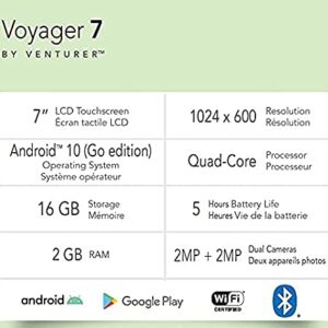 Venturer 7 Inch Voyager 16GB Storage 2GB RAM Bluetooth WiFi Dual Cameras Android 10 Tablet (Renewed)