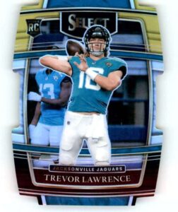 2021 panini select black and gold prizm die-cut #43 trevor lawrence concourse jacksonville jaguars rc rookie nfl football trading card