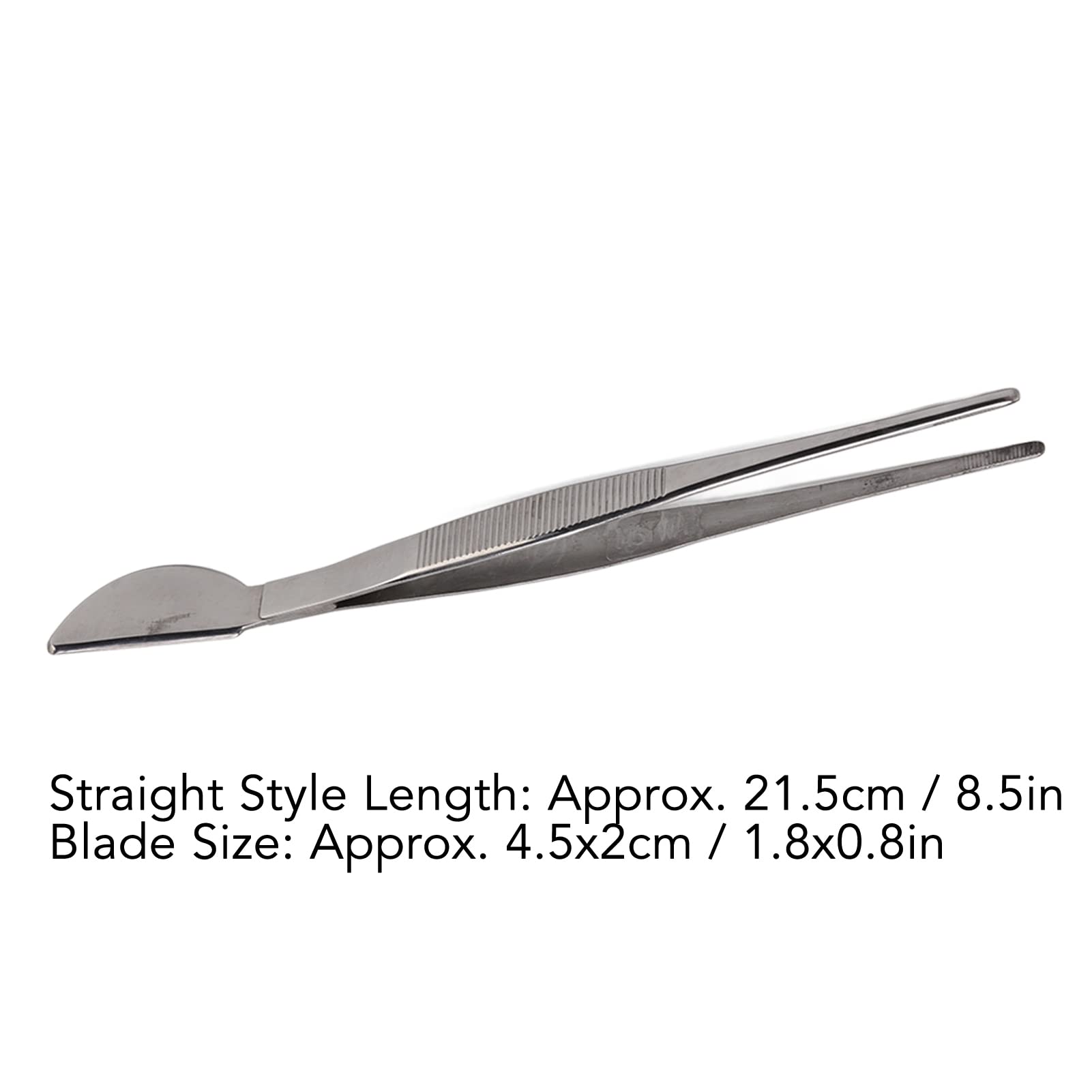 Biitfuu Bonsai Tweezers Stainless Steel Moon Spatula Head Stainless Steel Bonsai Tweezers for Curved Style (Straight)